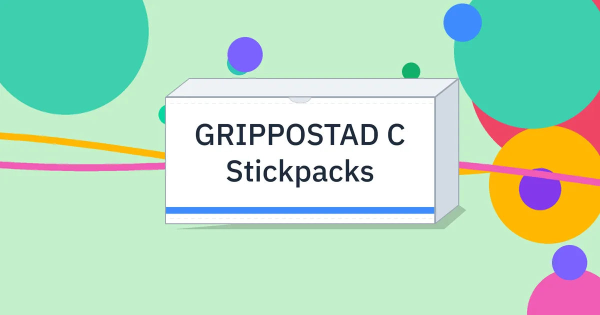 Symbolbild: Packung mit der Aufschrift GRIPPOSTAD C Stickpacks (PZN 09671871) – Verfügbarkeit und Bezug in Apotheken in Frankfurt am Main