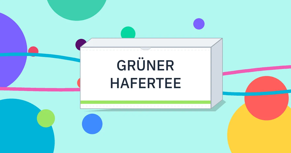Symbolbild: Packung mit der Aufschrift GRÜNER HAFERTEE (PZN 15892168) – Verfügbarkeit und Bezug in Apotheken in Frankfurt am Main