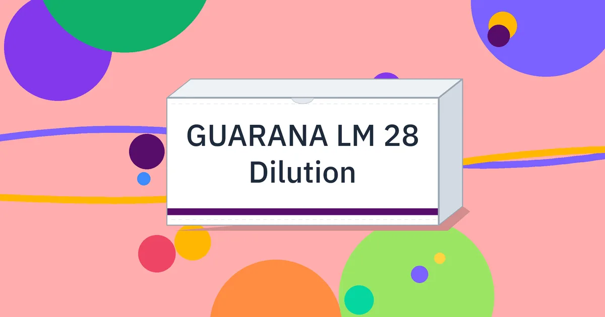 Symbolbild: Packung mit der Aufschrift GUARANA LM 28 Dilution (PZN 12883246) – Verfügbarkeit und Bezug in Apotheken in Frankfurt am Main