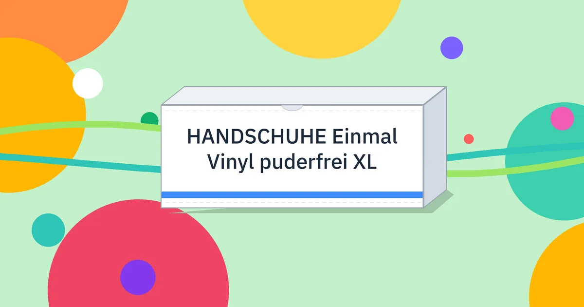 Symbolbild: Packung mit der Aufschrift HANDSCHUHE Einmal Vinyl puderfrei XL (PZN 02499541) – Verfügbarkeit und Bezug in Apotheken in Frankfurt am Main
