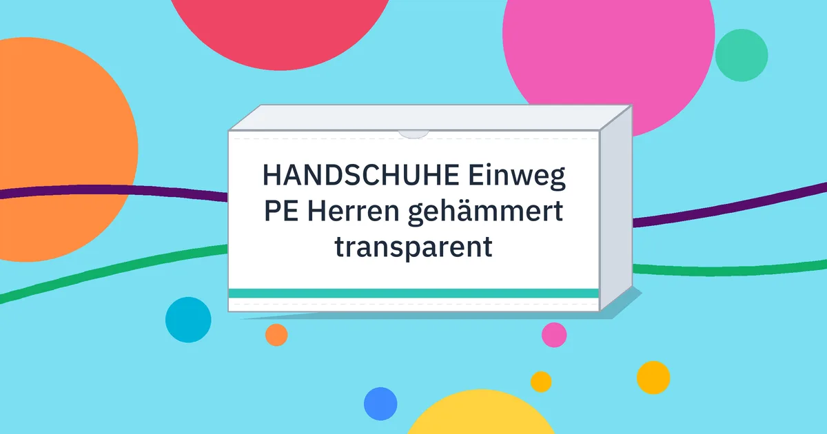 Symbolbild: Packung mit der Aufschrift HANDSCHUHE Einweg PE Herren gehämmert transparent (PZN 10076091) – Verfügbarkeit und Bezug in Apotheken in Frankfurt am Main