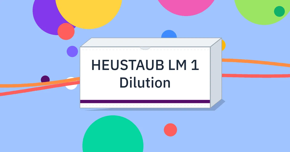 Symbolbild: Packung mit der Aufschrift HEUSTAUB LM 1 Dilution (PZN 12888203) – Verfügbarkeit und Bezug in Apotheken in Frankfurt am Main