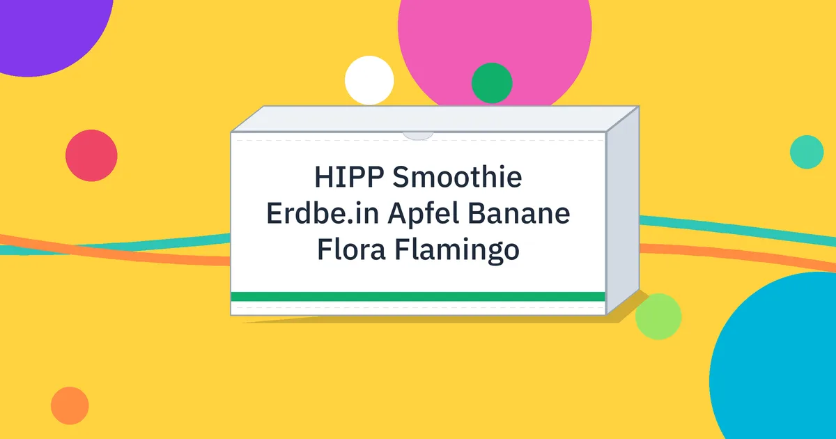 Symbolbild: Packung mit der Aufschrift HIPP Smoothie Erdbe.in Apfel Banane Flora Flamingo (PZN 16665345) – Verfügbarkeit und Bezug in Apotheken in Frankfurt am Main