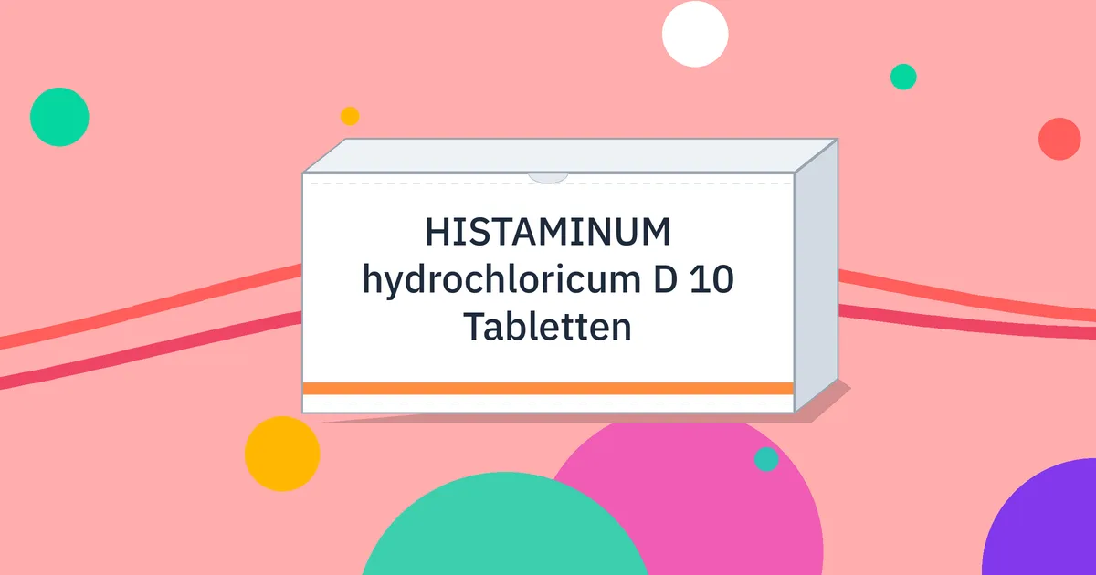 Symbolbild: Packung mit der Aufschrift HISTAMINUM hydrochloricum D 10 Tabletten (PZN 07169736) – Verfügbarkeit und Bezug in Apotheken in Frankfurt am Main