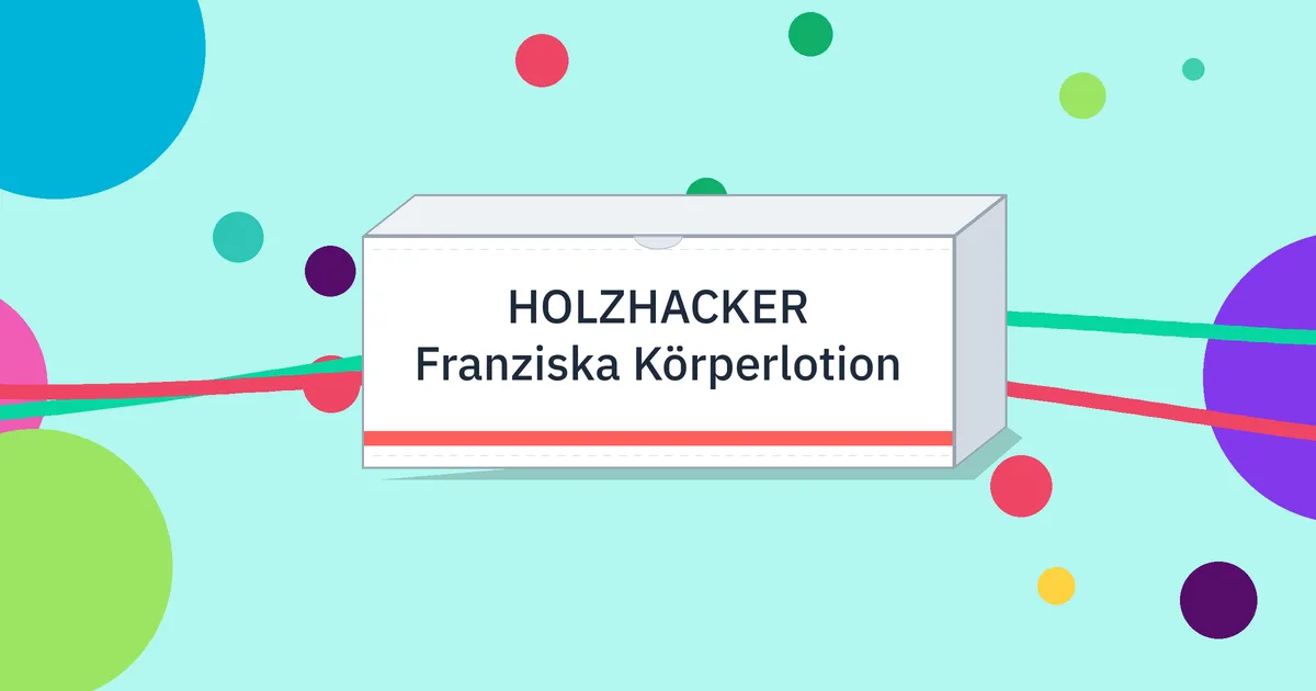 Symbolbild: Packung mit der Aufschrift HOLZHACKER Franziska Körperlotion (PZN 19303275) – Verfügbarkeit und Bezug in Apotheken in Frankfurt am Main