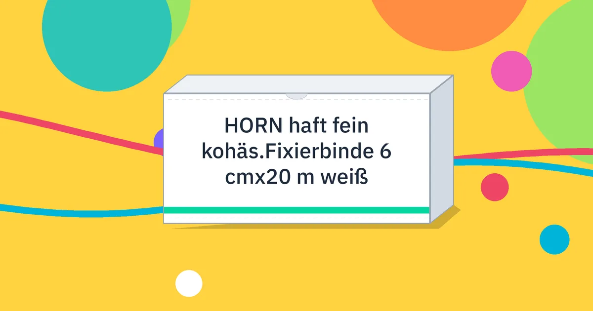 Symbolbild: Packung mit der Aufschrift HORN haft fein kohäs.Fixierbinde 6 cmx20 m weiß (PZN 03783391) – Verfügbarkeit und Bezug in Apotheken in Frankfurt am Main