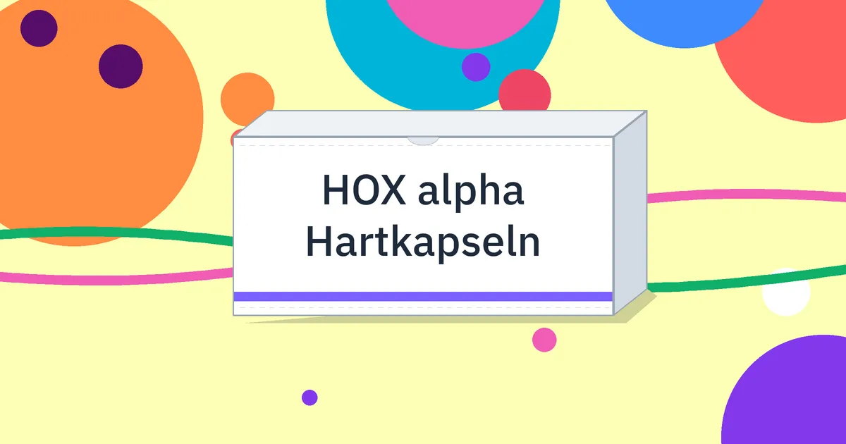Symbolbild: Packung mit der Aufschrift HOX alpha Hartkapseln (PZN 16572448) – Verfügbarkeit und Bezug in Apotheken in Frankfurt am Main