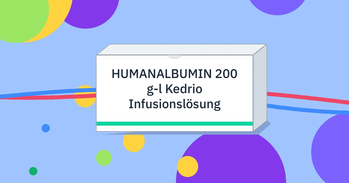 Symbolbild: Packung mit der Aufschrift HUMANALBUMIN 200 g-l Kedrio Infusionslösung (PZN 09376623) – Verfügbarkeit und Bezug in Apotheken in Frankfurt am Main
