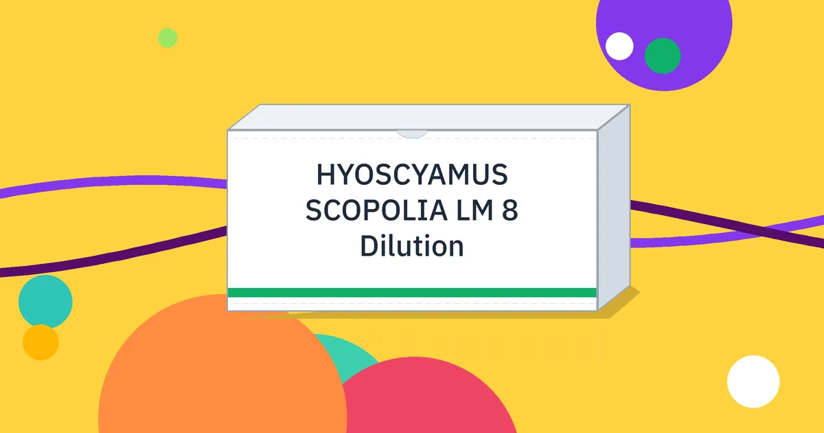 Symbolbild: Packung mit der Aufschrift HYOSCYAMUS SCOPOLIA LM 8 Dilution (PZN 13557649) – Verfügbarkeit und Bezug in Apotheken in Frankfurt am Main