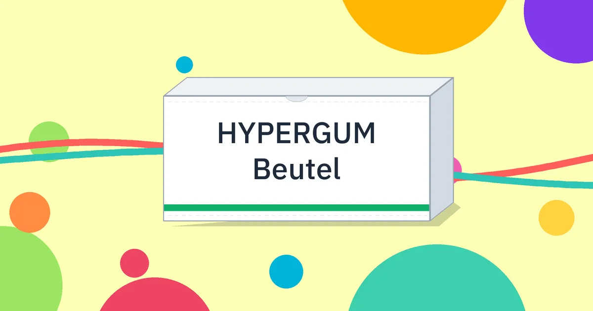 Symbolbild: Packung mit der Aufschrift HYPERGUM Beutel (PZN 00668407) – Verfügbarkeit und Bezug in Apotheken in Frankfurt am Main
