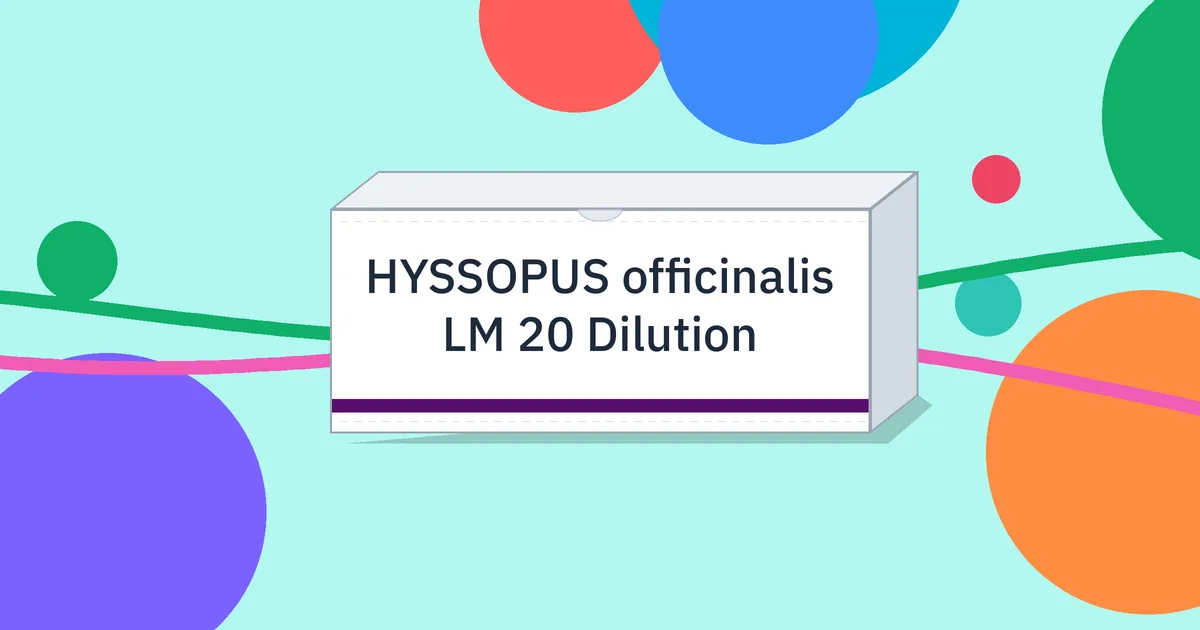 Symbolbild: Packung mit der Aufschrift HYSSOPUS officinalis LM 20 Dilution (PZN 13558258) – Verfügbarkeit und Bezug in Apotheken in Frankfurt am Main