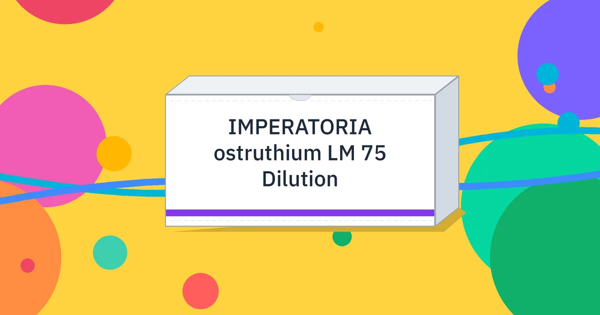Symbolbild: Packung mit der Aufschrift IMPERATORIA ostruthium LM 75 Dilution (PZN 13559341) – Verfügbarkeit und Bezug in Apotheken in Frankfurt am Main