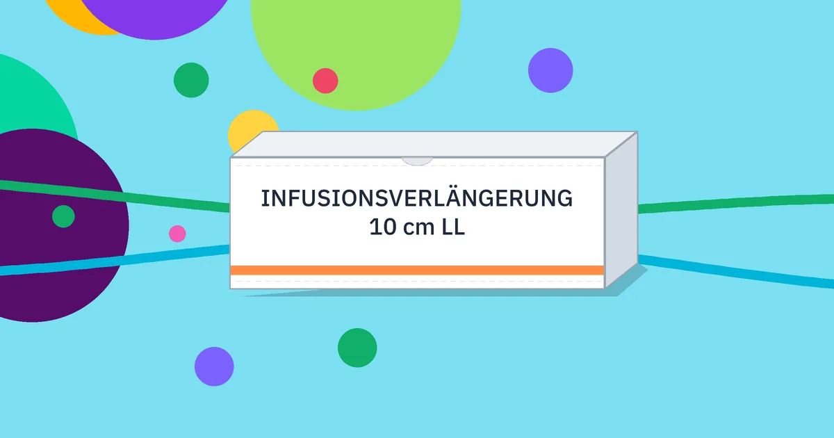 Symbolbild: Packung mit der Aufschrift INFUSIONSVERLÄNGERUNG 10 cm LL (PZN 17486892) – Verfügbarkeit und Bezug in Apotheken in Frankfurt am Main