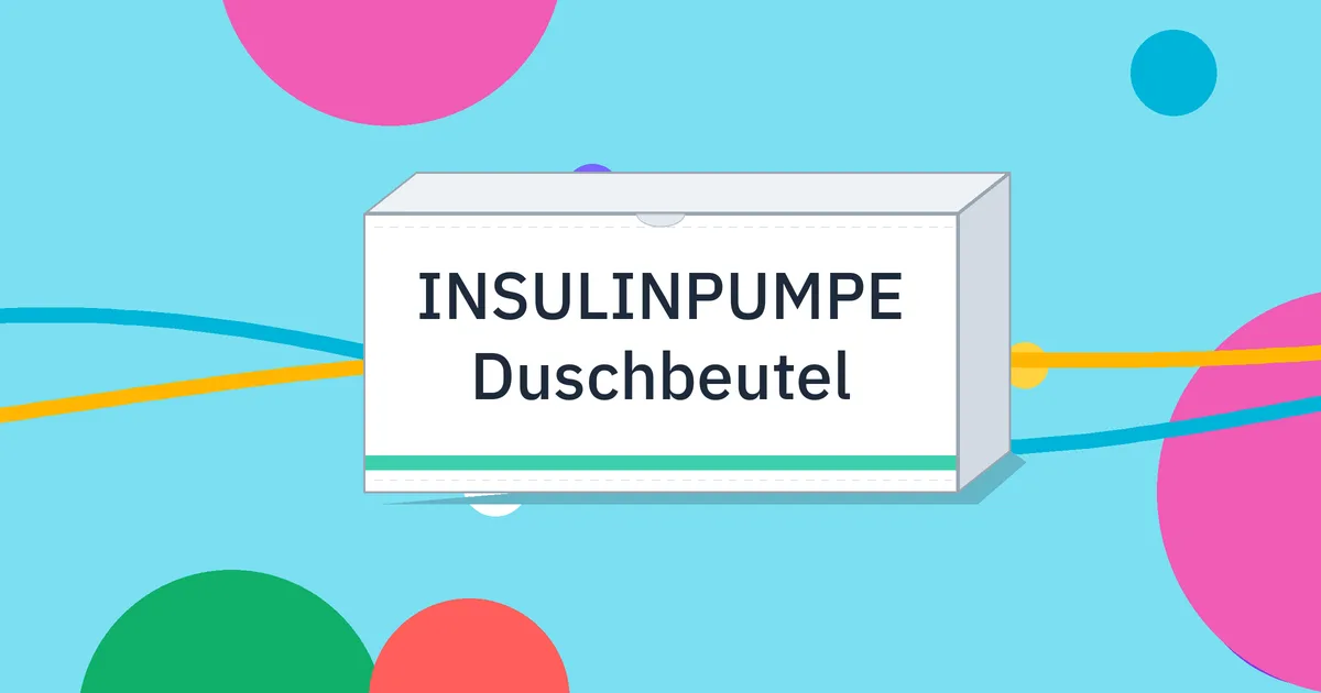 Symbolbild: Packung mit der Aufschrift INSULINPUMPE Duschbeutel (PZN 00637430) – Verfügbarkeit und Bezug in Apotheken in Frankfurt am Main