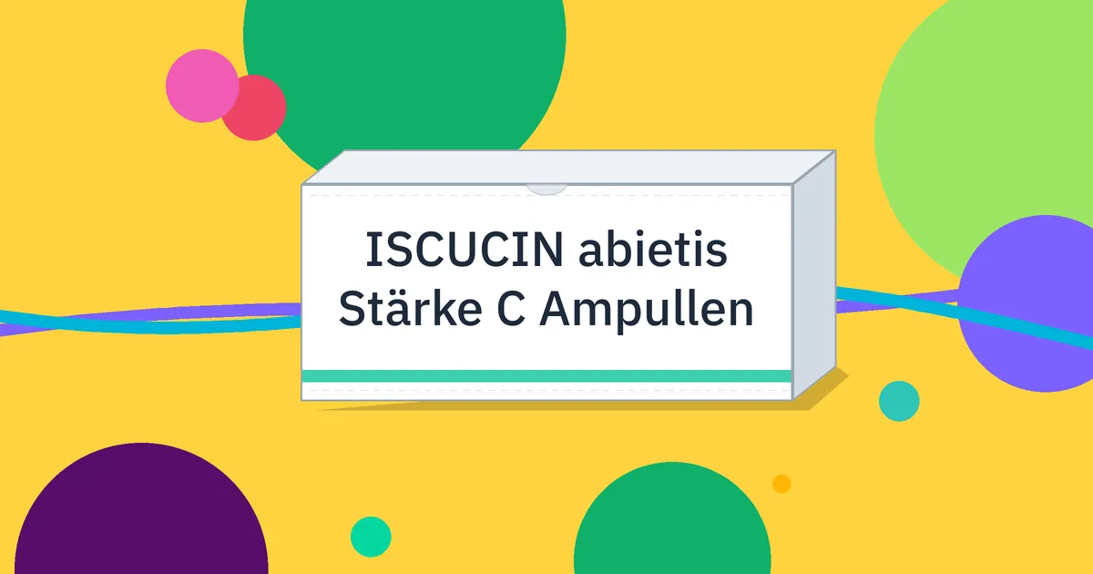 Symbolbild: Packung mit der Aufschrift ISCUCIN abietis Stärke C Ampullen (PZN 04428723) – Verfügbarkeit und Bezug in Apotheken in Frankfurt am Main