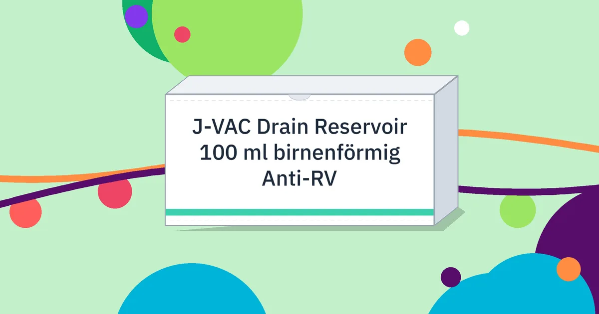 Symbolbild: Packung mit der Aufschrift J-VAC Drain Reservoir 100 ml birnenförmig Anti-RV (PZN 18424344) – Verfügbarkeit und Bezug in Apotheken in Frankfurt am Main