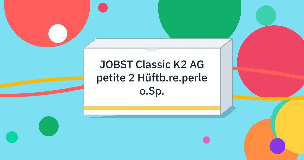 Symbolbild: Packung mit der Aufschrift JOBST Classic K2 AG petite 2 Hüftb.re.perle o.Sp. (PZN 13065656) – Verfügbarkeit und Bezug in Apotheken in Frankfurt am Main