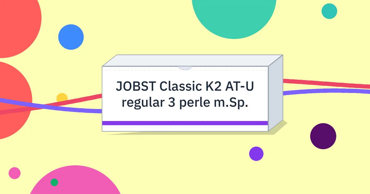 Symbolbild: Packung mit der Aufschrift JOBST Classic K2 AT-U regular 3 perle m.Sp. (PZN 13069252) – Verfügbarkeit und Bezug in Apotheken in Frankfurt am Main