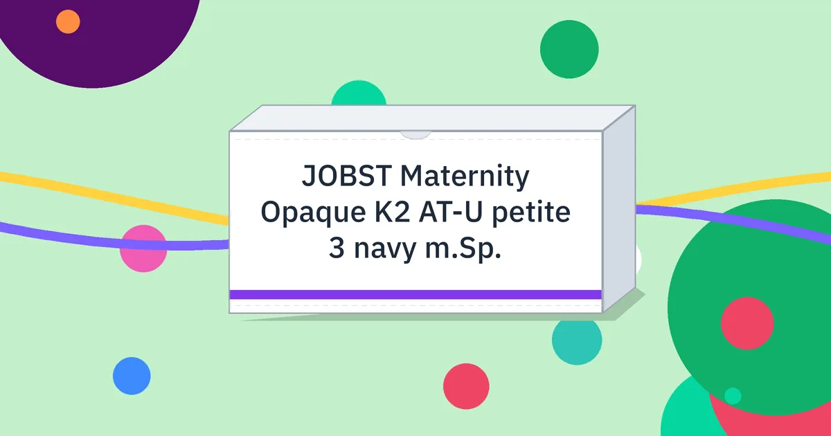 Symbolbild: Packung mit der Aufschrift JOBST Maternity Opaque K2 AT-U petite 3 navy m.Sp. (PZN 15861274) – Verfügbarkeit und Bezug in Apotheken in Frankfurt am Main