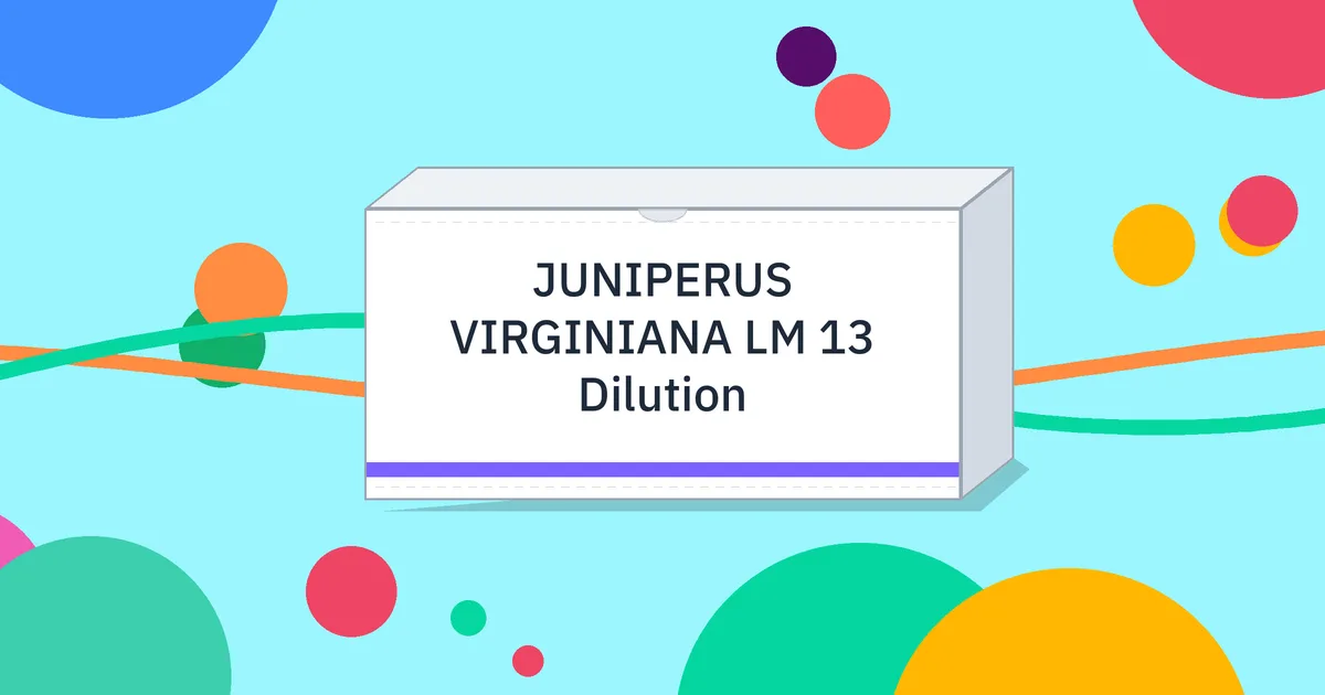 Symbolbild: Packung mit der Aufschrift JUNIPERUS VIRGINIANA LM 13 Dilution (PZN 13565100) – Verfügbarkeit und Bezug in Apotheken in Frankfurt am Main