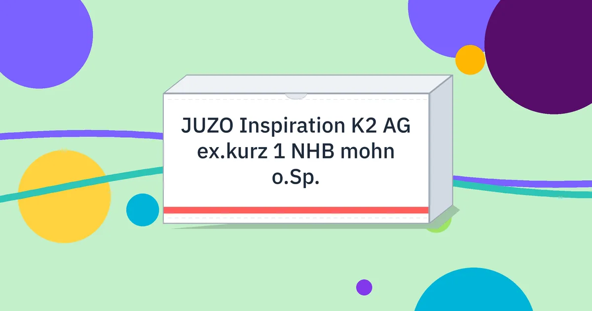 Symbolbild: Packung mit der Aufschrift JUZO Inspiration K2 AG ex.kurz 1 NHB mohn o.Sp. (PZN 14924044) – Verfügbarkeit und Bezug in Apotheken in Frankfurt am Main