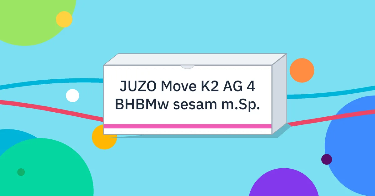 Symbolbild: Packung mit der Aufschrift JUZO Move K2 AG 4 BHBMw sesam m.Sp. (PZN 18524910) – Verfügbarkeit und Bezug in Apotheken in Frankfurt am Main