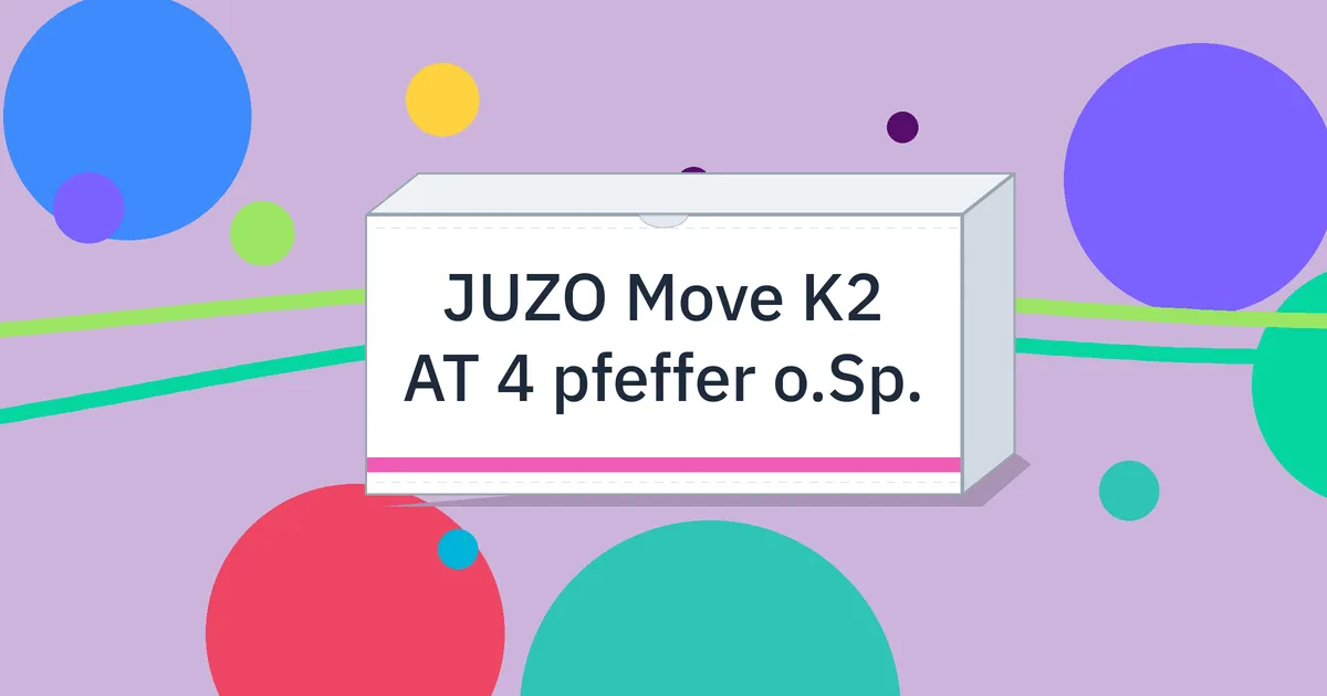 Symbolbild: Packung mit der Aufschrift JUZO Move K2 AT 4 pfeffer o.Sp. (PZN 20669047) – Verfügbarkeit und Bezug in Apotheken in Frankfurt am Main