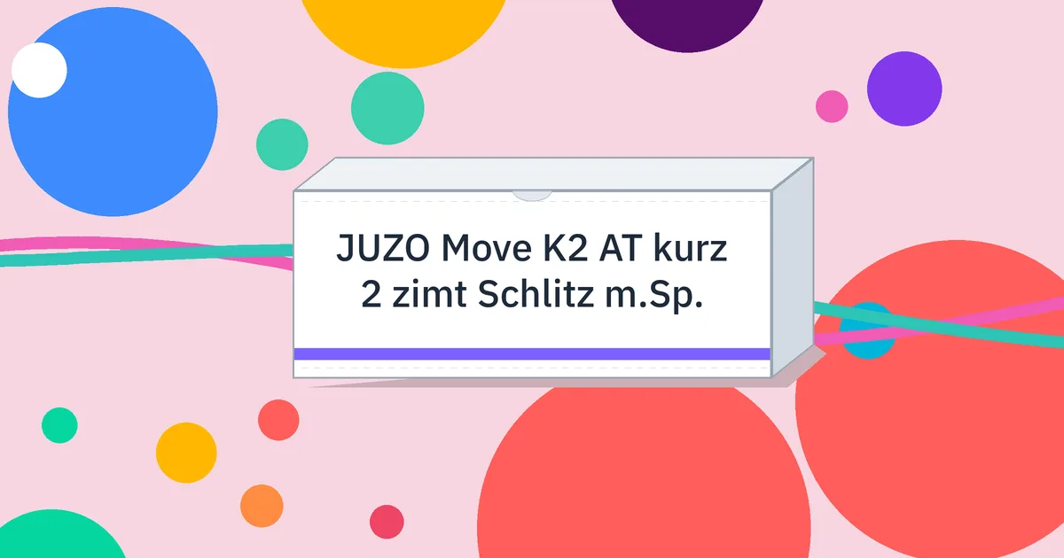 Symbolbild: Packung mit der Aufschrift JUZO Move K2 AT kurz 2 zimt Schlitz m.Sp. (PZN 20674798) – Verfügbarkeit und Bezug in Apotheken in Frankfurt am Main