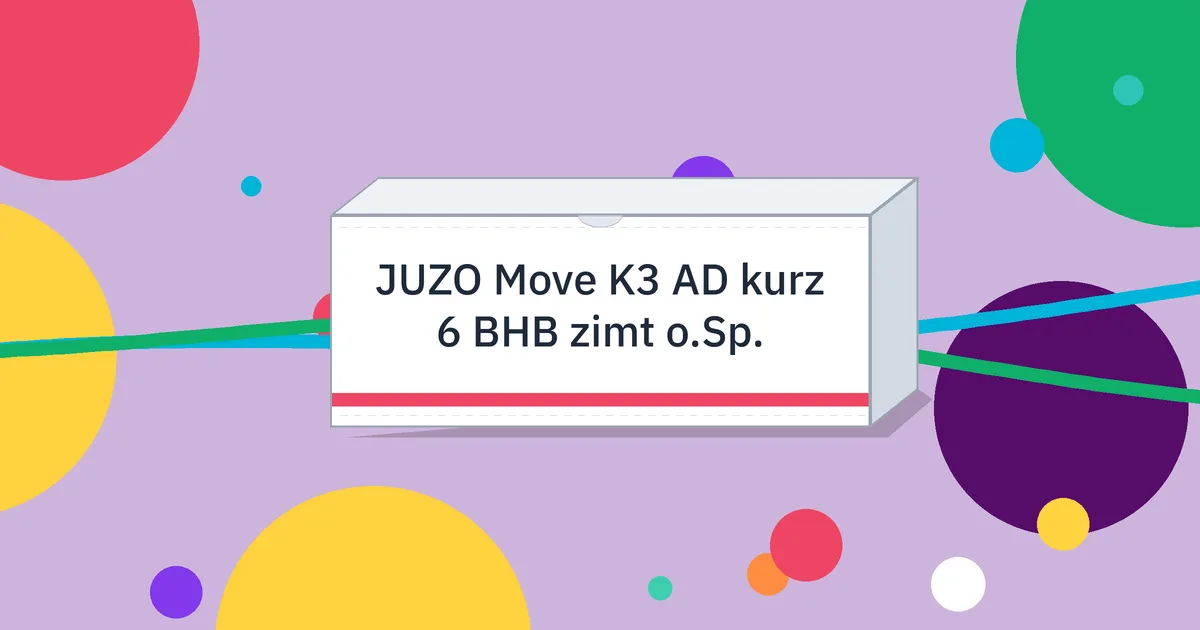 Symbolbild: Packung mit der Aufschrift JUZO Move K3 AD kurz 6 BHB zimt o.Sp. (PZN 18569054) – Verfügbarkeit und Bezug in Apotheken in Frankfurt am Main