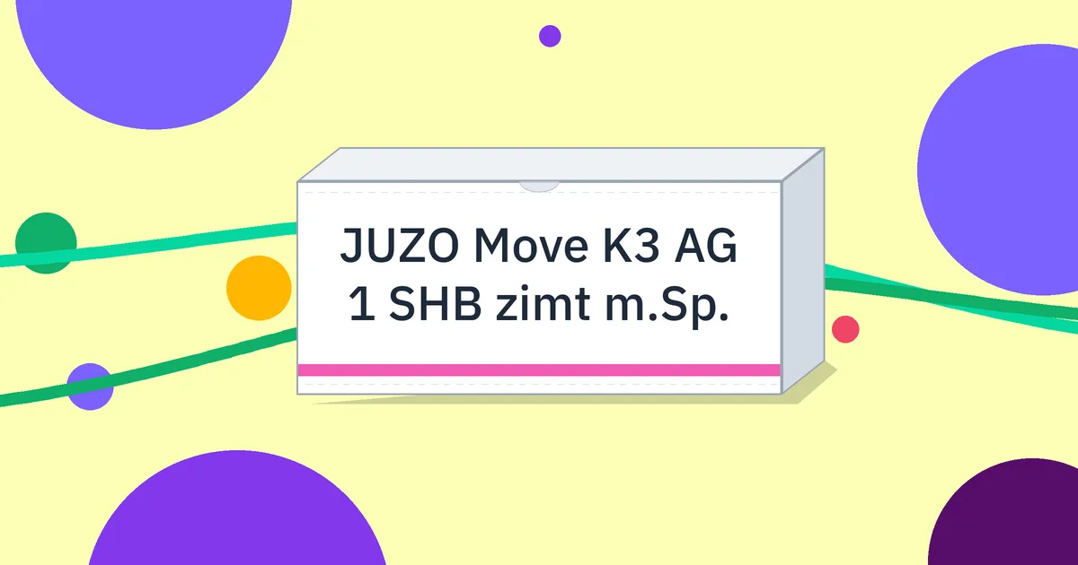 Symbolbild: Packung mit der Aufschrift JUZO Move K3 AG 1 SHB zimt m.Sp. (PZN 18575379) – Verfügbarkeit und Bezug in Apotheken in Frankfurt am Main