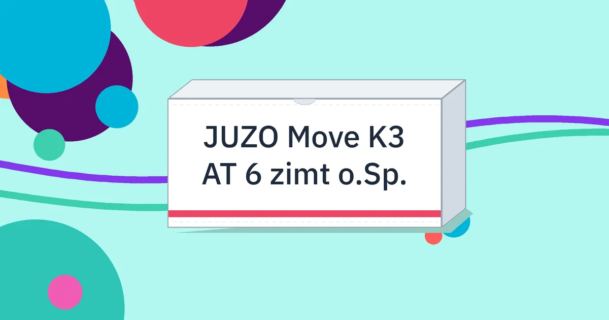 Symbolbild: Packung mit der Aufschrift JUZO Move K3 AT 6 zimt o.Sp. (PZN 20678419) – Verfügbarkeit und Bezug in Apotheken in Frankfurt am Main