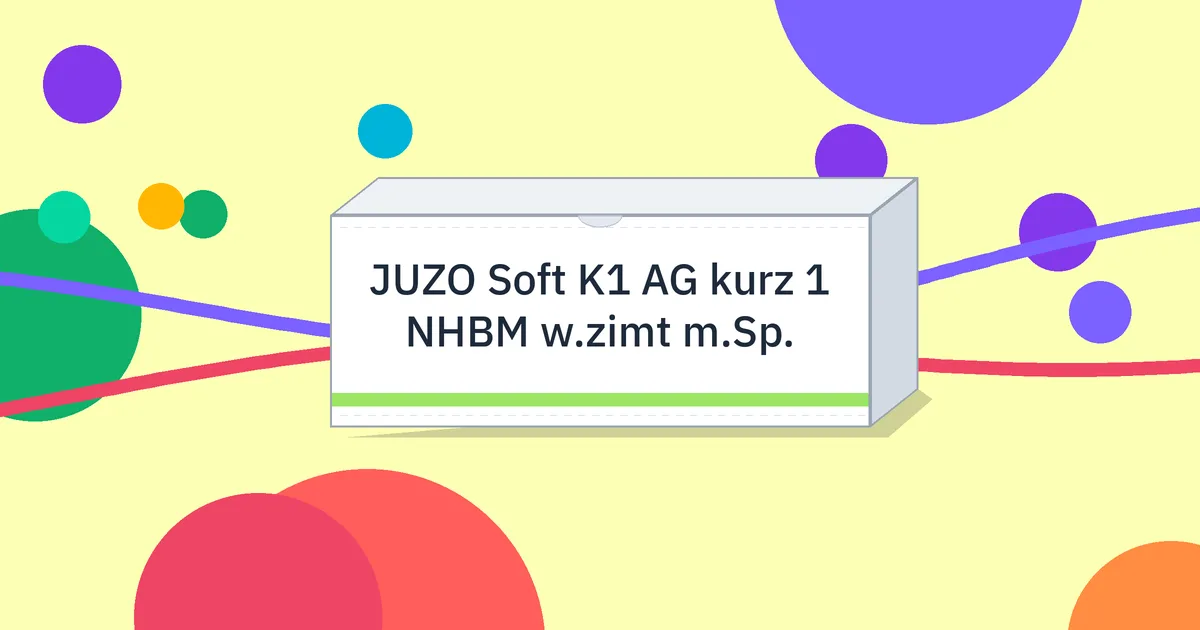 Symbolbild: Packung mit der Aufschrift JUZO Soft K1 AG kurz 1 NHBM w.zimt m.Sp. (PZN 15015935) – Verfügbarkeit und Bezug in Apotheken in Frankfurt am Main