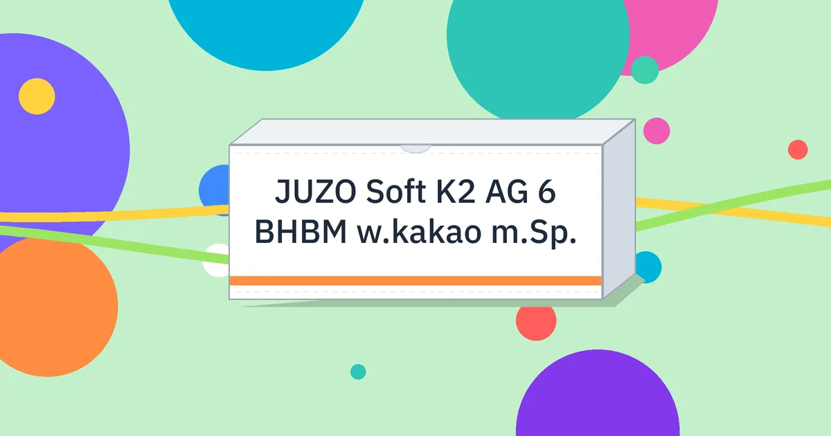 Symbolbild: Packung mit der Aufschrift JUZO Soft K2 AG 6 BHBM w.kakao m.Sp. (PZN 14867211) – Verfügbarkeit und Bezug in Apotheken in Frankfurt am Main