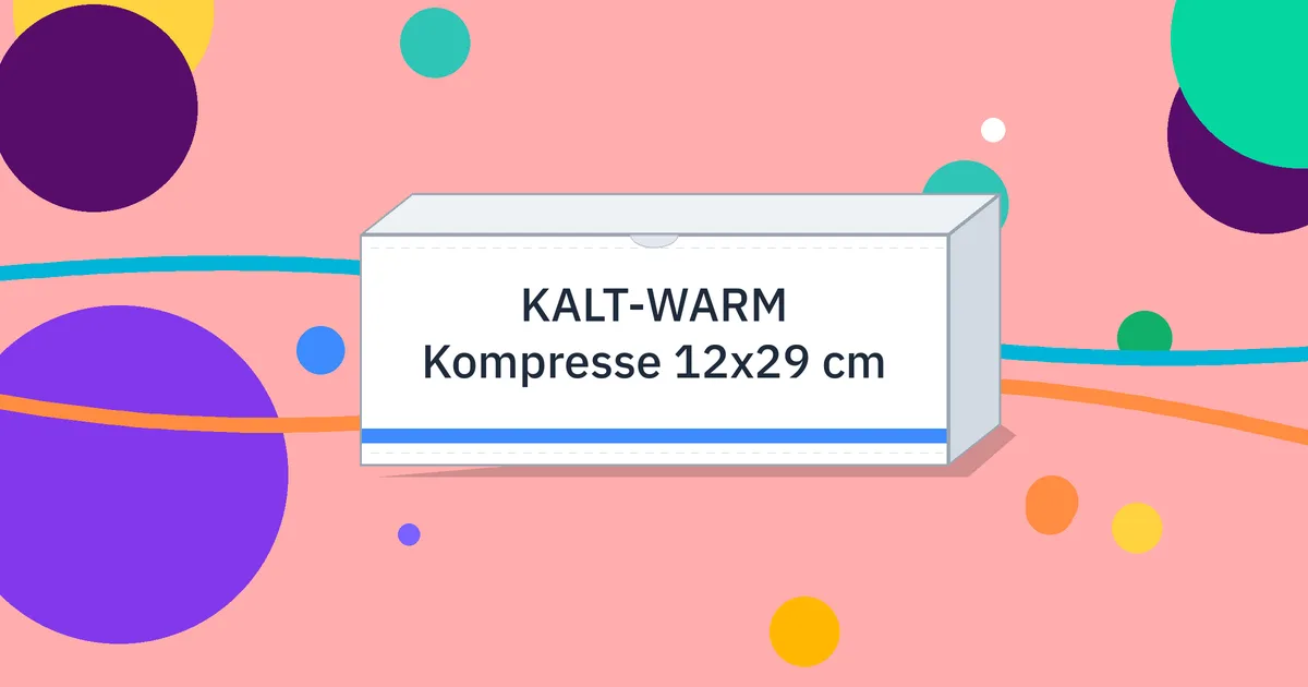 Symbolbild: Packung mit der Aufschrift KALT-WARM Kompresse 12x29 cm (PZN 09372269) – Verfügbarkeit und Bezug in Apotheken in Frankfurt am Main