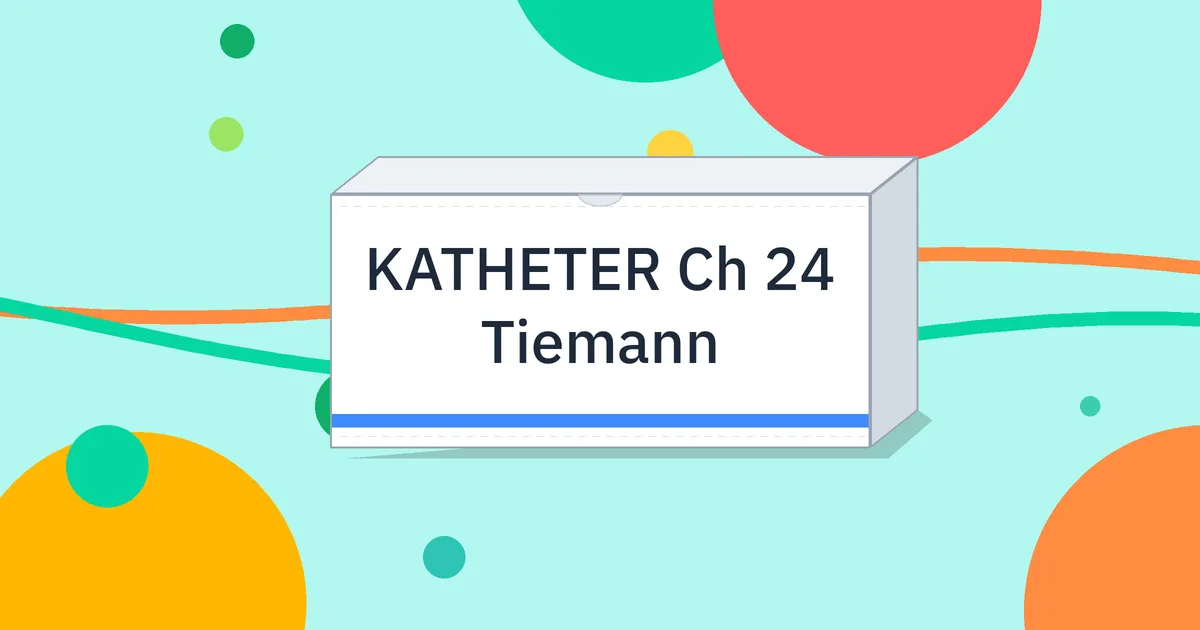 Symbolbild: Packung mit der Aufschrift KATHETER Ch 24 Tiemann (PZN 01730031) – Verfügbarkeit und Bezug in Apotheken in Frankfurt am Main