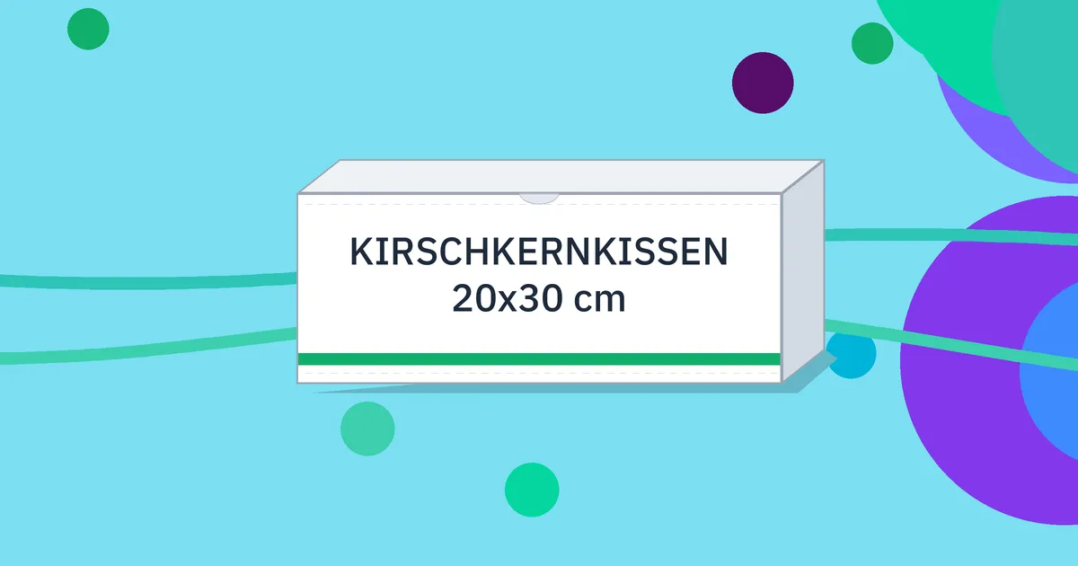 Symbolbild: Packung mit der Aufschrift KIRSCHKERNKISSEN 20x30 cm (PZN 03135752) – Verfügbarkeit und Bezug in Apotheken in Frankfurt am Main