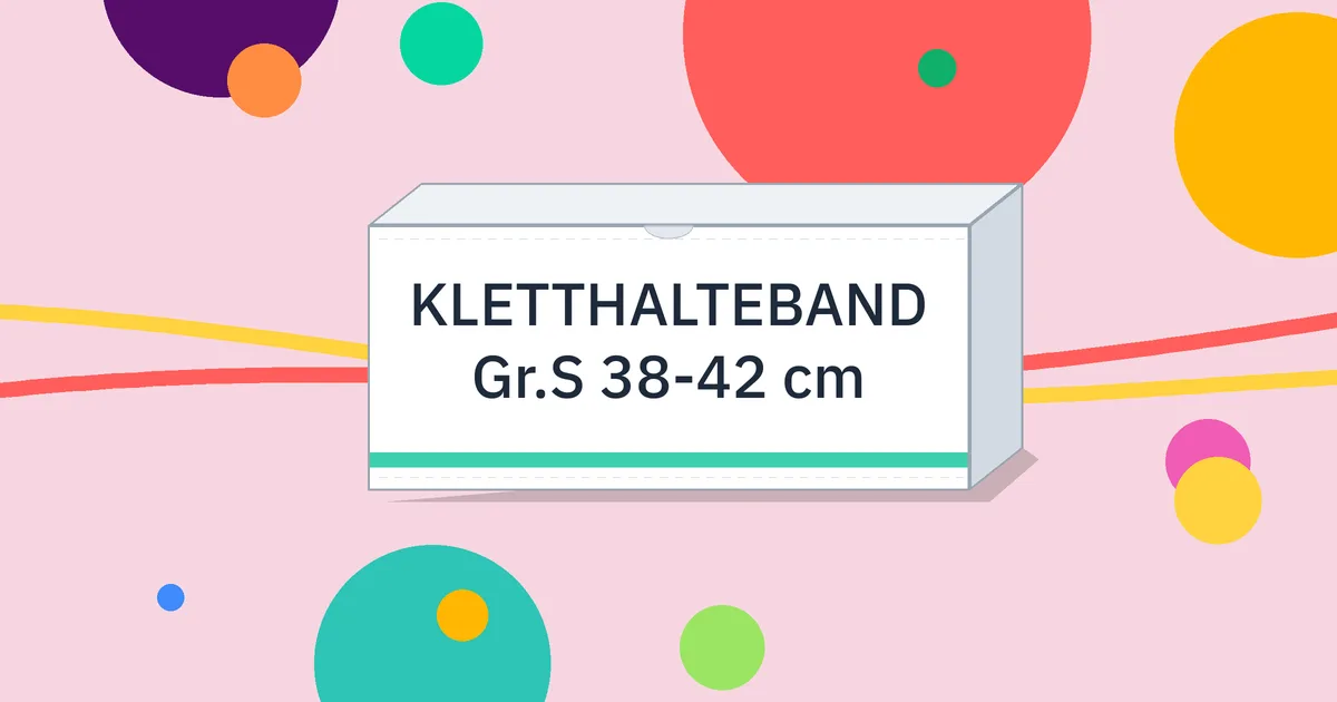 Symbolbild: Packung mit der Aufschrift KLETTHALTEBAND Gr.S 38-42 cm (PZN 00012598) – Verfügbarkeit und Bezug in Apotheken in Frankfurt am Main