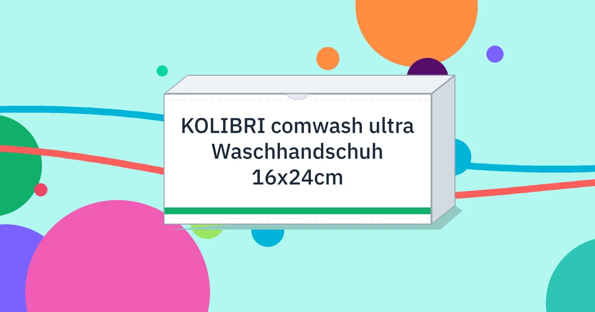 Symbolbild: Packung mit der Aufschrift KOLIBRI comwash ultra Waschhandschuh 16x24cm (PZN 14365047) – Verfügbarkeit und Bezug in Apotheken in Frankfurt am Main