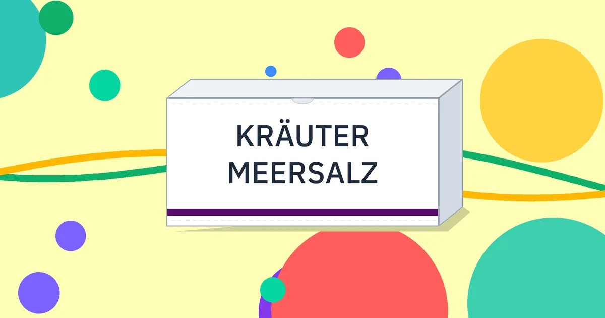 Symbolbild: Packung mit der Aufschrift KRÄUTER MEERSALZ (PZN 07089730) – Verfügbarkeit und Bezug in Apotheken in Frankfurt am Main