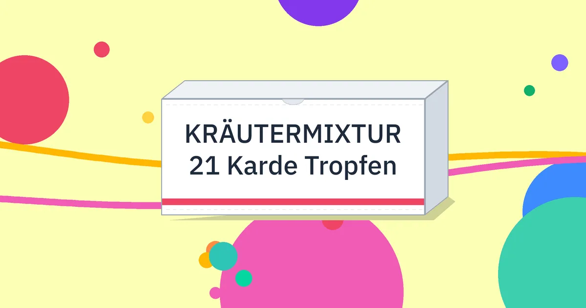 Symbolbild: Packung mit der Aufschrift KRÄUTERMIXTUR 21 Karde Tropfen (PZN 15329473) – Verfügbarkeit und Bezug in Apotheken in Frankfurt am Main