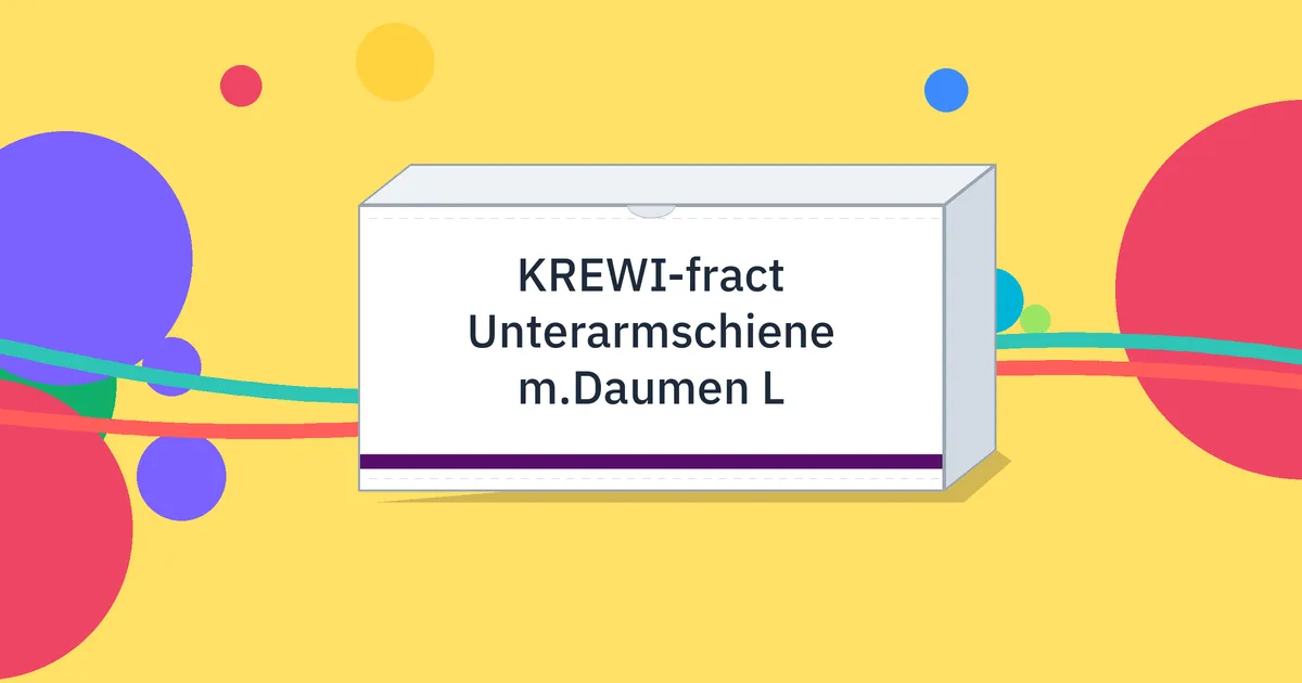 Symbolbild: Packung mit der Aufschrift KREWI-fract Unterarmschiene m.Daumen L (PZN 17300522) – Verfügbarkeit und Bezug in Apotheken in Frankfurt am Main
