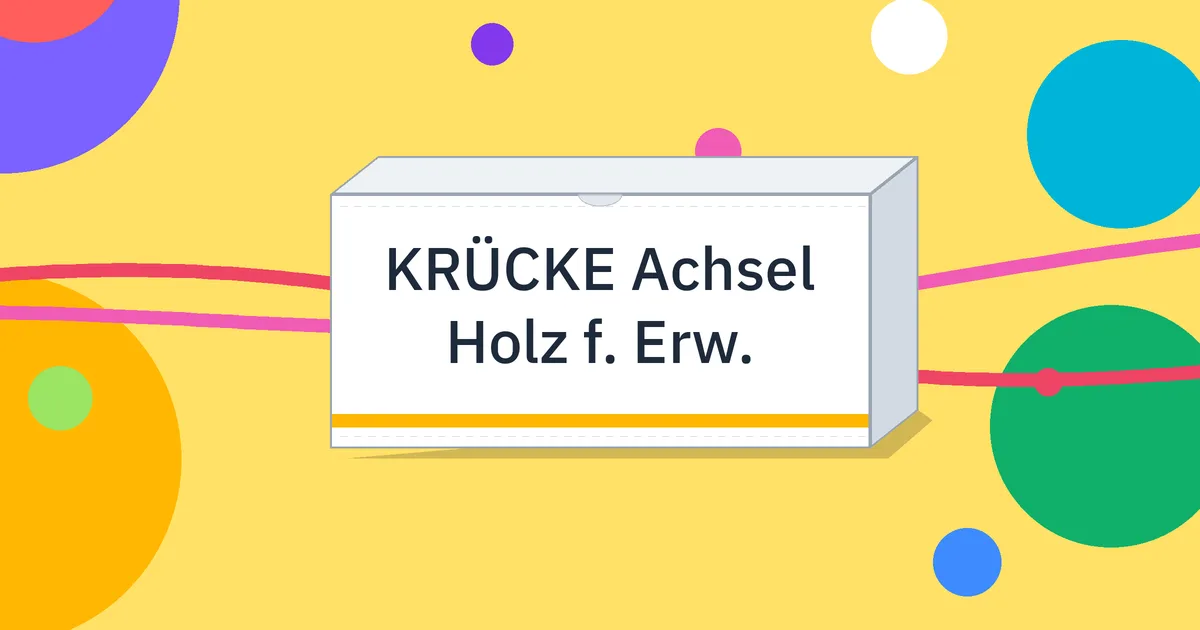 Symbolbild: Packung mit der Aufschrift KRÜCKE Achsel Holz f. Erw. (PZN 01966302) – Verfügbarkeit und Bezug in Apotheken in Frankfurt am Main