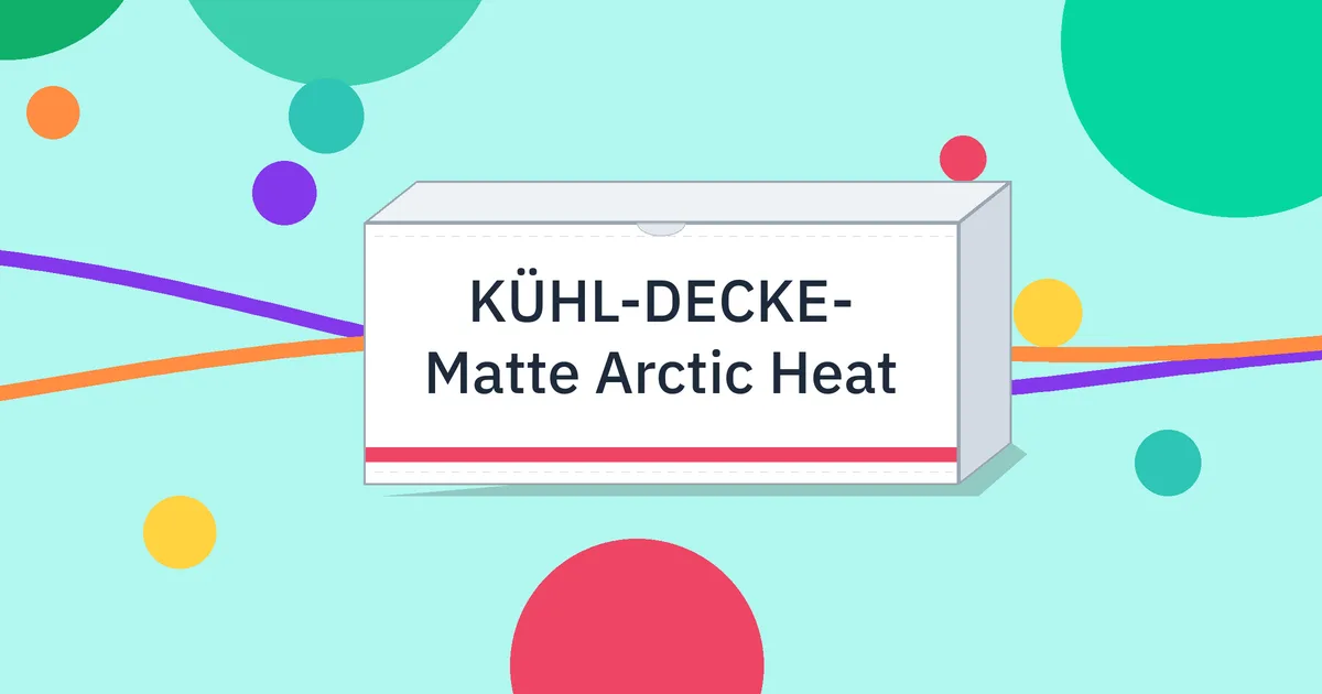 Symbolbild: Packung mit der Aufschrift KÜHL-DECKE-Matte Arctic Heat (PZN 16761416) – Verfügbarkeit und Bezug in Apotheken in Frankfurt am Main