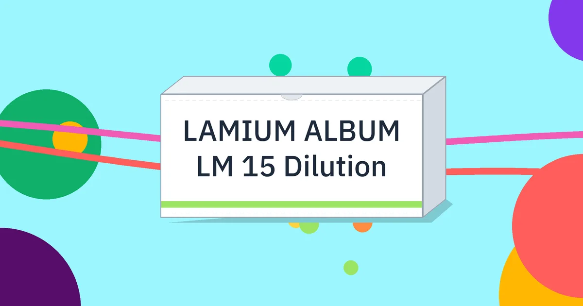 Symbolbild: Packung mit der Aufschrift LAMIUM ALBUM LM 15 Dilution (PZN 13521798) – Verfügbarkeit und Bezug in Apotheken in Frankfurt am Main
