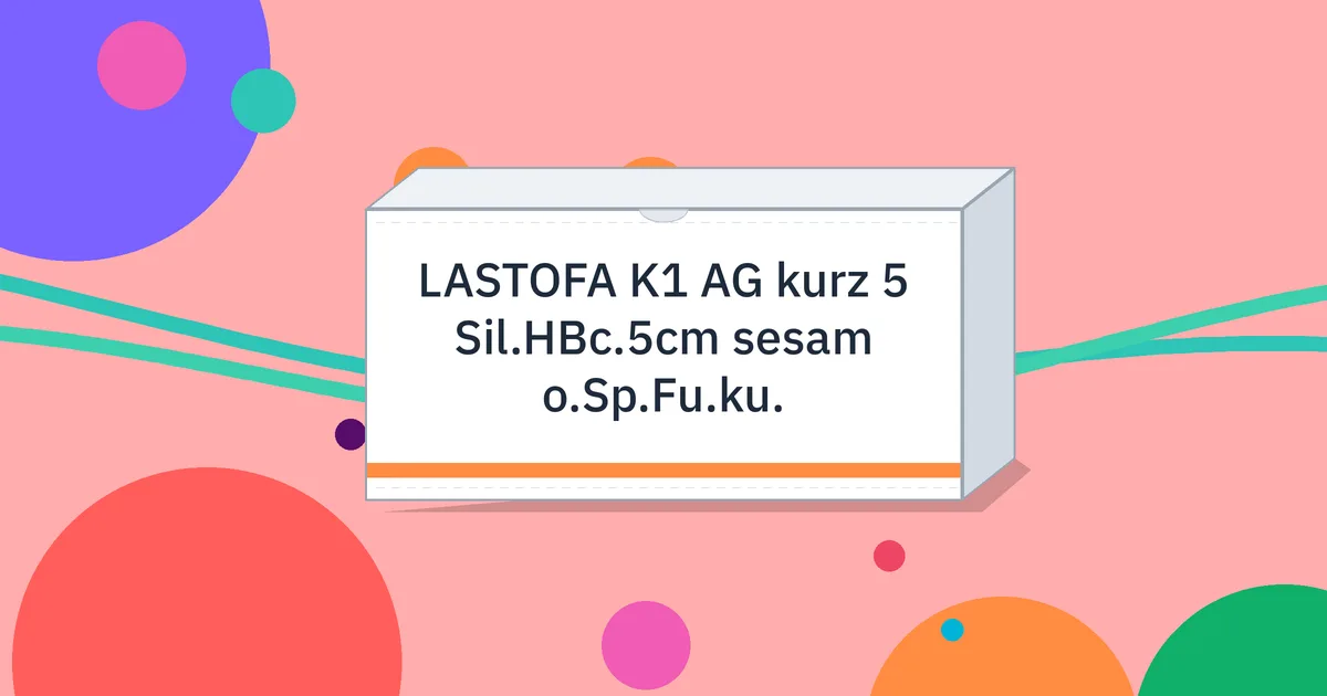 Symbolbild: Packung mit der Aufschrift LASTOFA K1 AG kurz 5 Sil.HBc.5cm sesam o.Sp.Fu.ku. (PZN 13793605) – Verfügbarkeit und Bezug in Apotheken in Frankfurt am Main