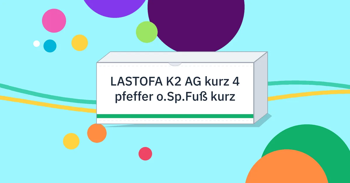 Symbolbild: Packung mit der Aufschrift LASTOFA K2 AG kurz 4 pfeffer o.Sp.Fuß kurz (PZN 13805923) – Verfügbarkeit und Bezug in Apotheken in Frankfurt am Main