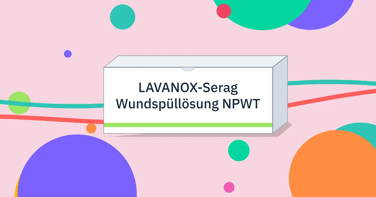 Symbolbild: Packung mit der Aufschrift LAVANOX-Serag Wundspüllösung NPWT (PZN 19415407) – Verfügbarkeit und Bezug in Apotheken in Frankfurt am Main