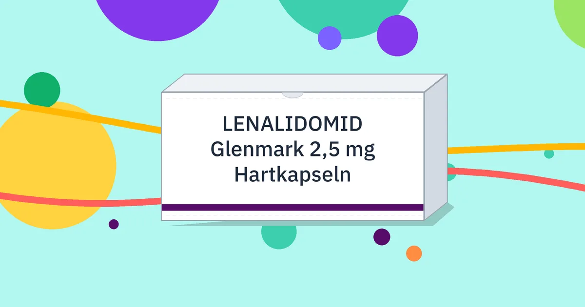 Symbolbild: Packung mit der Aufschrift LENALIDOMID Glenmark 2,5 mg Hartkapseln (PZN 17297955) – Verfügbarkeit und Bezug in Apotheken in Frankfurt am Main