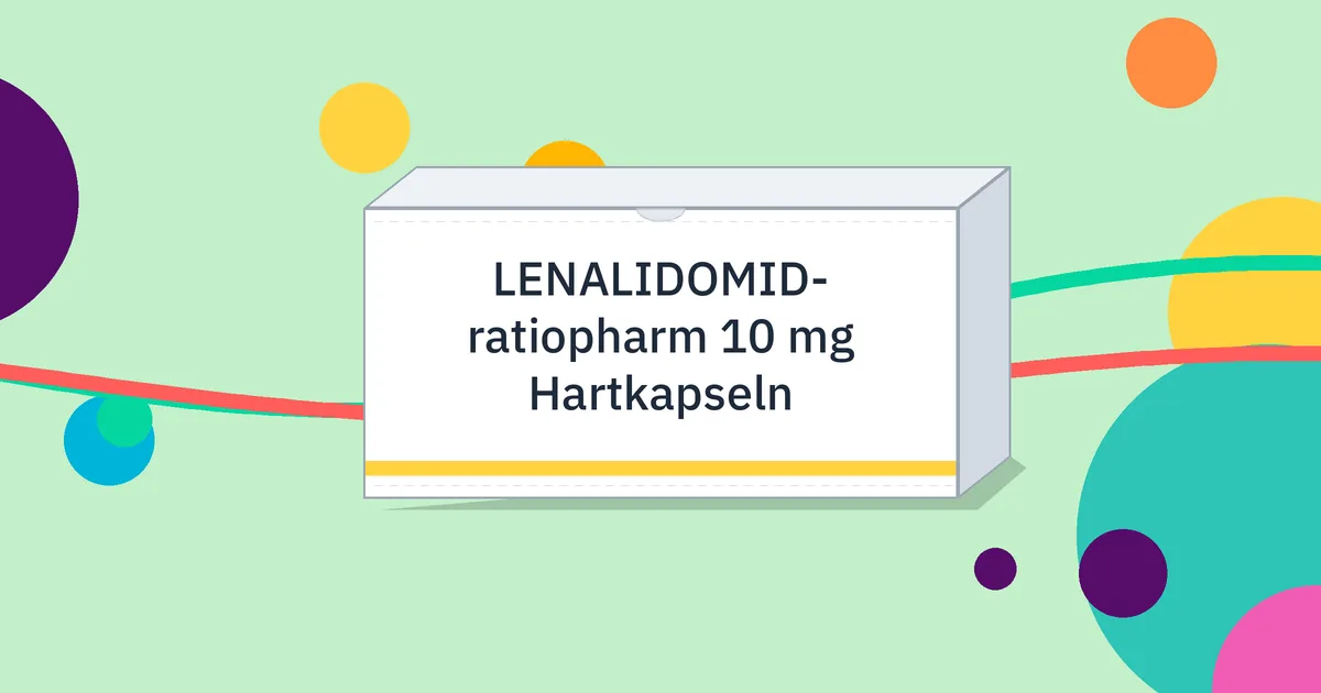 Symbolbild: Packung mit der Aufschrift LENALIDOMID-ratiopharm 10 mg Hartkapseln (PZN 17216709) – Verfügbarkeit und Bezug in Apotheken in Frankfurt am Main