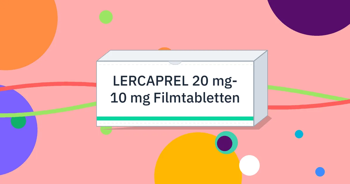 Symbolbild: Packung mit der Aufschrift LERCAPREL 20 mg-10 mg Filmtabletten (PZN 11154427) – Verfügbarkeit und Bezug in Apotheken in Frankfurt am Main